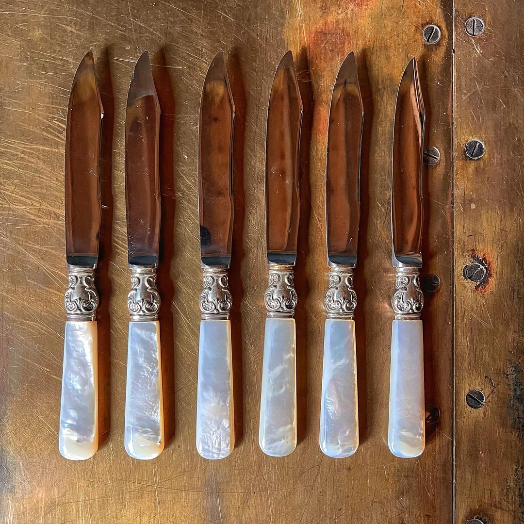 Vintage Mother of Pearl Handled Knives, Northampton Stainless Steel ...