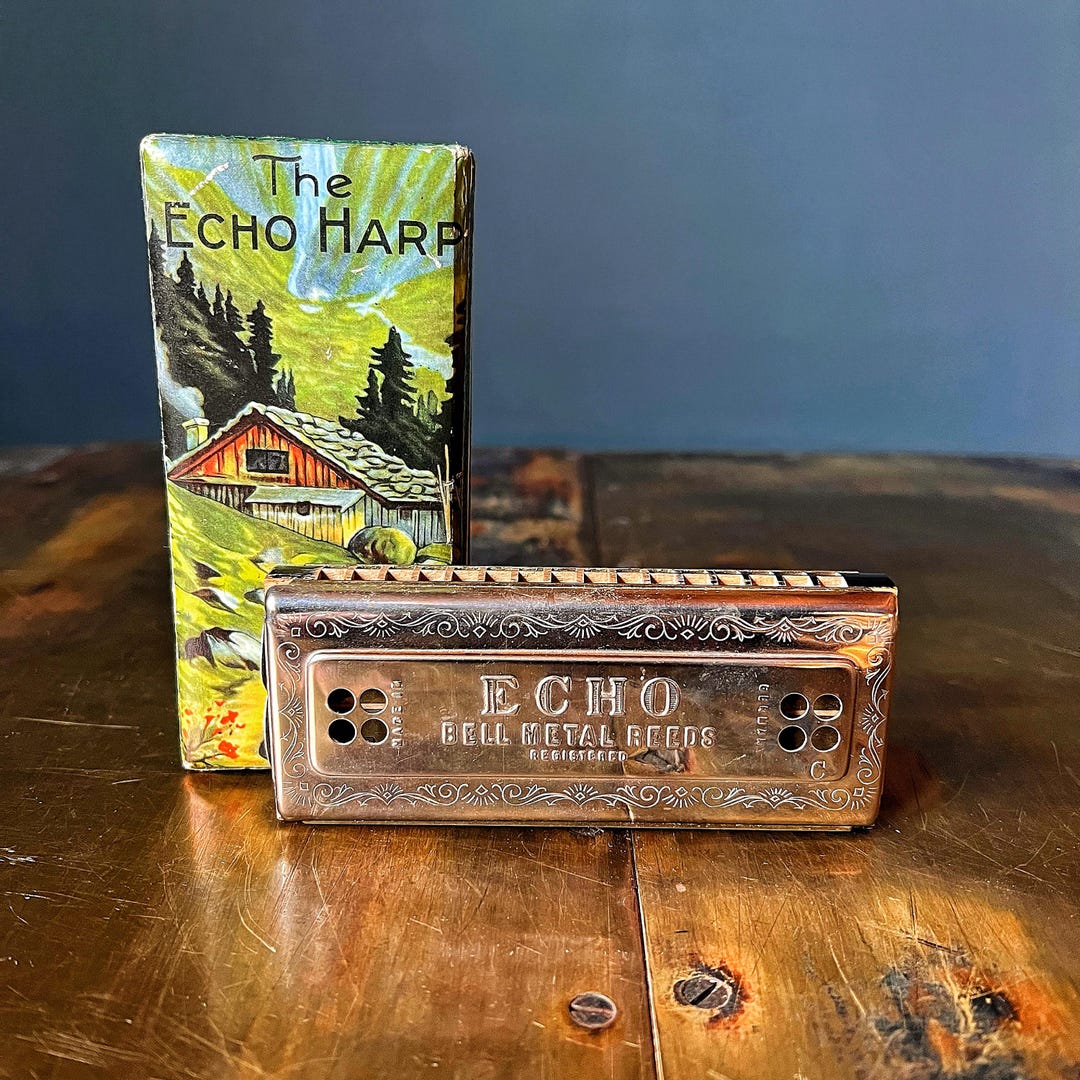 Antique Harmonica, Hohner Echo Harp 54/64 German Harmonica in Original ...