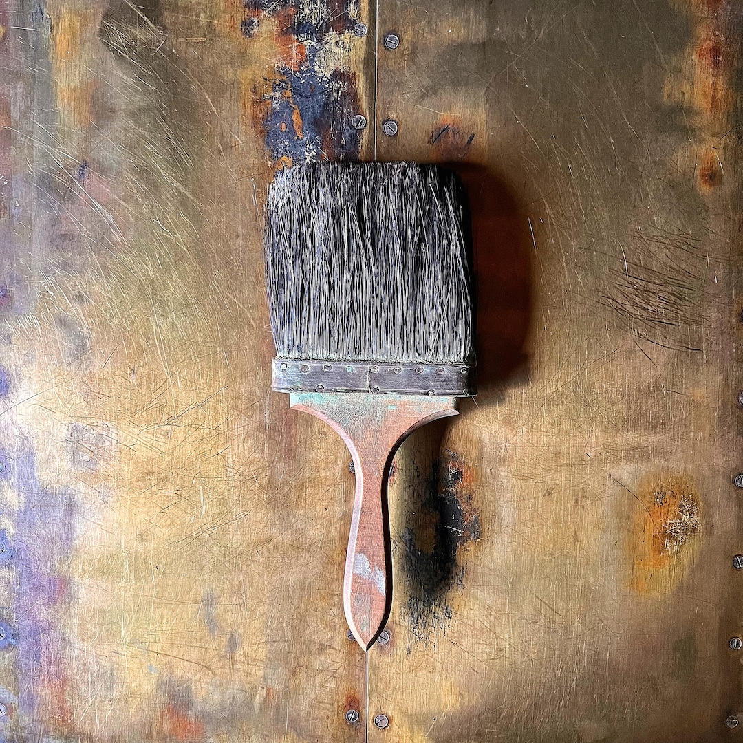 Vintage Paint Brush, Rustic Natural Bristle Brush, Large Paint Brush ...