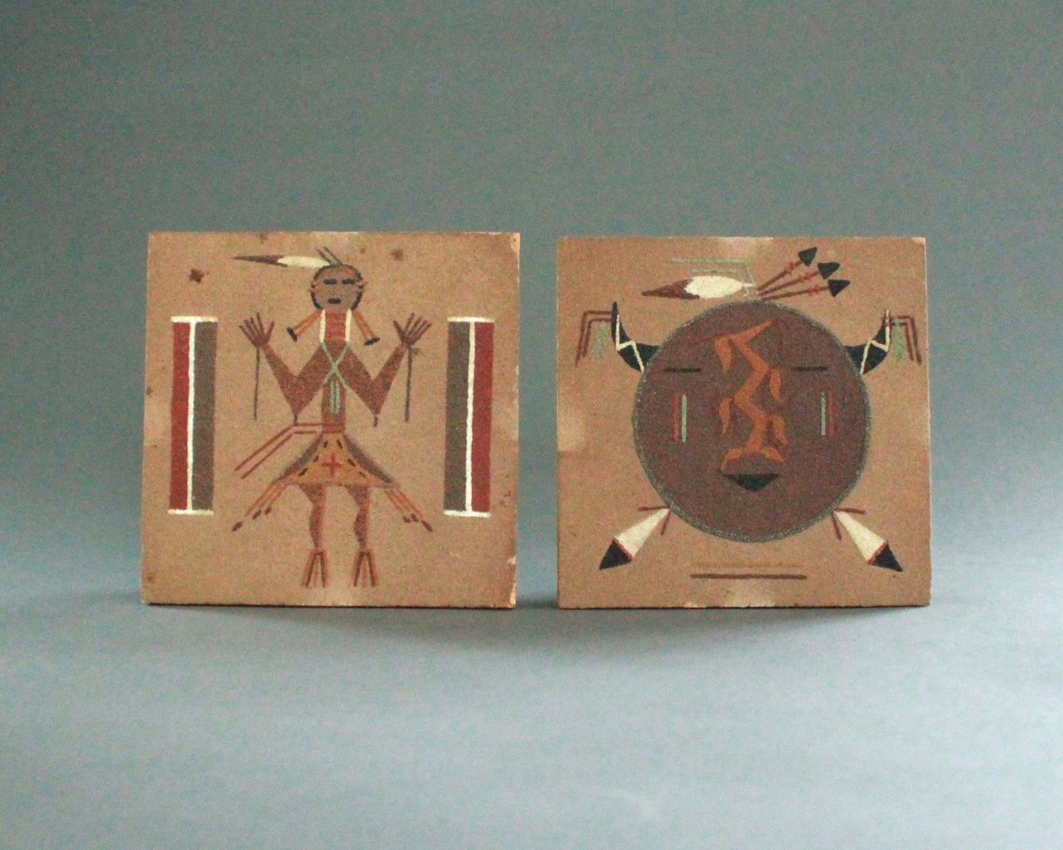 Navajo Sand Art by Harry Begay | Native American Sun - Etsy