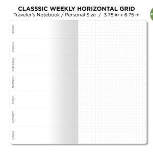 PERSONAL WEEKLY Insert Traveler's Notebook Printable - Etsy