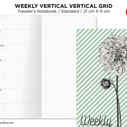 Weekly View Traveler's Notebook Standard Printable Insert - Etsy