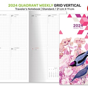2024 Weekly Quadrant Traveler's Notebook Printable Wo2p - Etsy