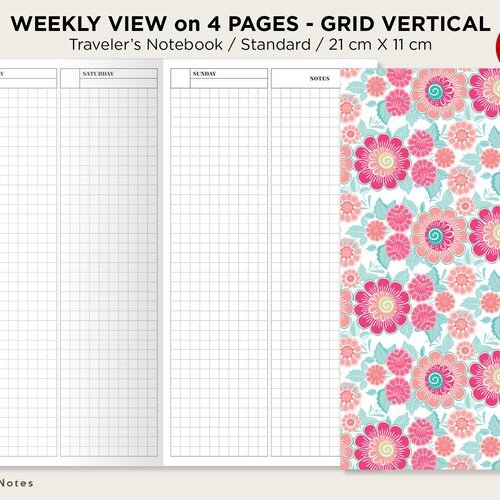 Weekly View Traveler's Notebook Standard Printable Insert - Etsy