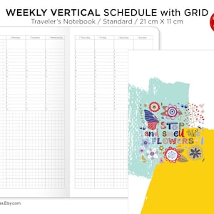Weekly Schedule Lined Vertical With GRID for Notes Traveler's Notebook ...