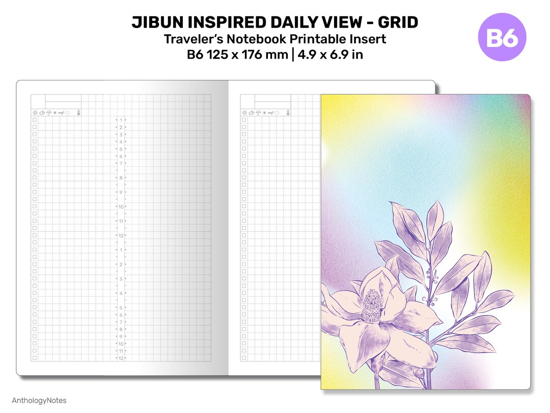 B6 Daily Jibun-inspired Printable Traveler's Notebook Insert Minimalist ...