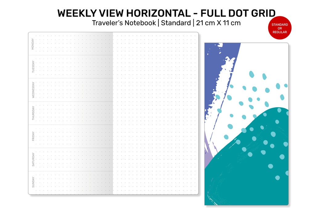 TN WEEKLY View Horizontal Full DOT Grid - Wo2p Printable Traveler's ...