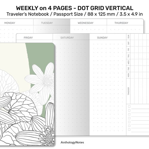Monthly View With Tracker GRID Traveler's Notebook - Etsy