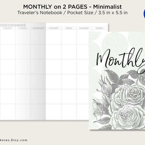A6 Size Monthly Tracker Grid Printable Traveler's - Etsy