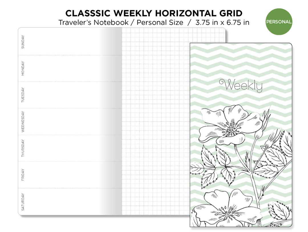 PERSONAL WEEKLY Insert Traveler's Notebook Printable - Etsy