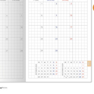 2024 PASSPORT Monthly Diary GRID Traveler's Notebook Printable Insert ...