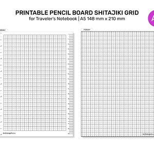 Printable A5 PENCIL BOARD for Traveler's Notebook GRID Shitajiki 下敷き - Etsy