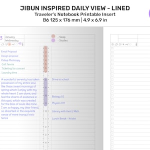 B6 Daily Jibun-inspired Printable Traveler's Notebook Insert Minimalist ...