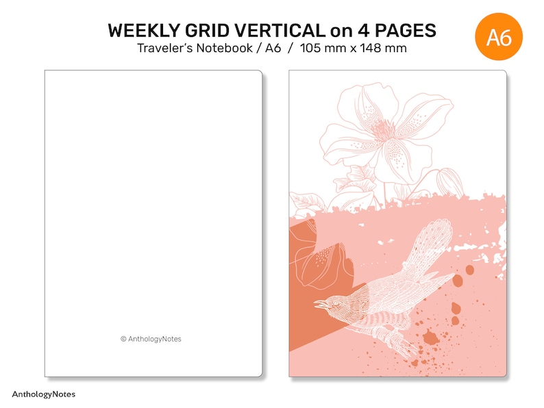 A6 TN Expense Tracker GRID Printable Planner Insert for - Etsy