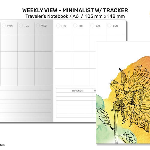 A6 Size Monthly Tracker Grid Printable Traveler's - Etsy