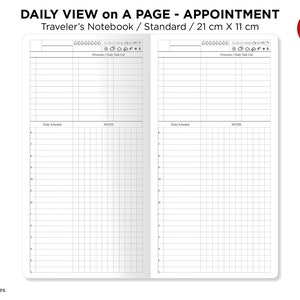 STANDARD Daily Traveler's Notebook Printable Minimalist Functional GRID ...