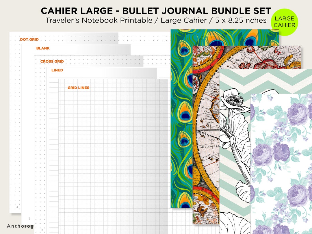 CAHIER Printable BUNDLE SET Insert Traveler's Notebook Large Format ...