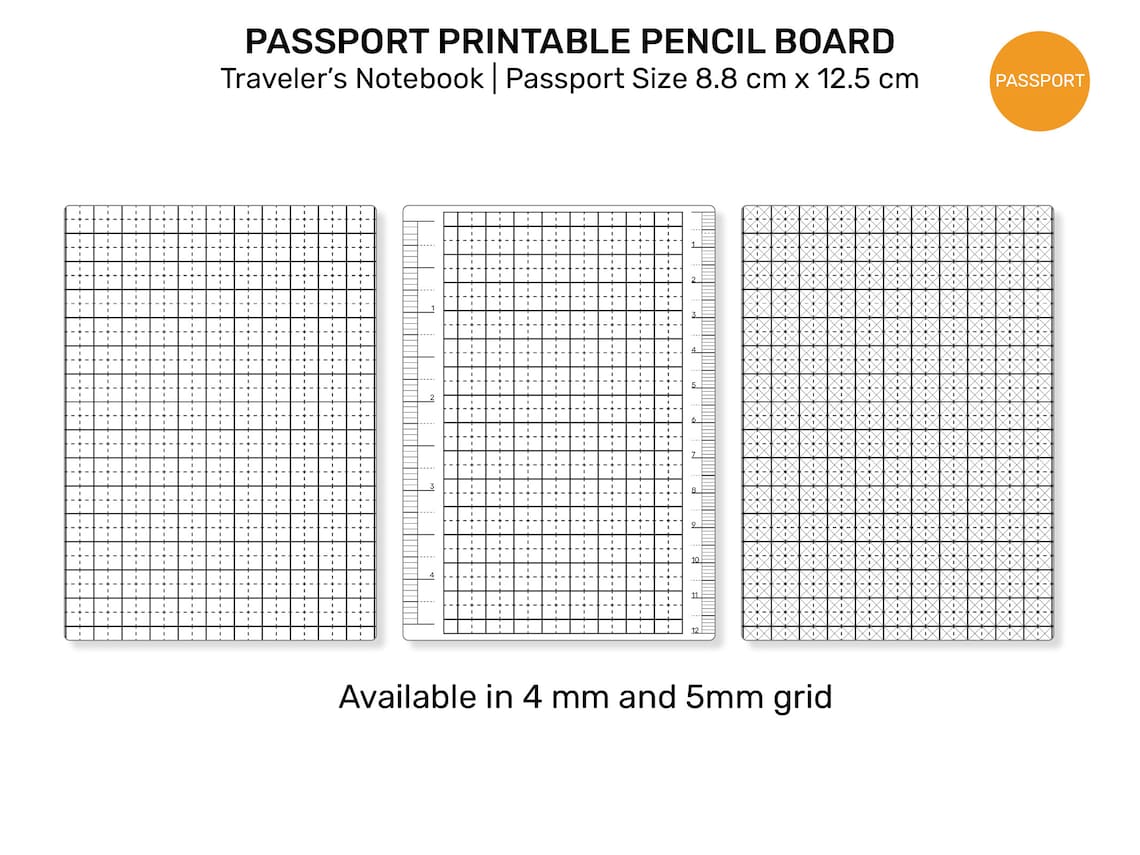 TN Passport PENCIL BOARD Printable Grid Shitajiki 下敷きunder-sheet A03 - Etsy
