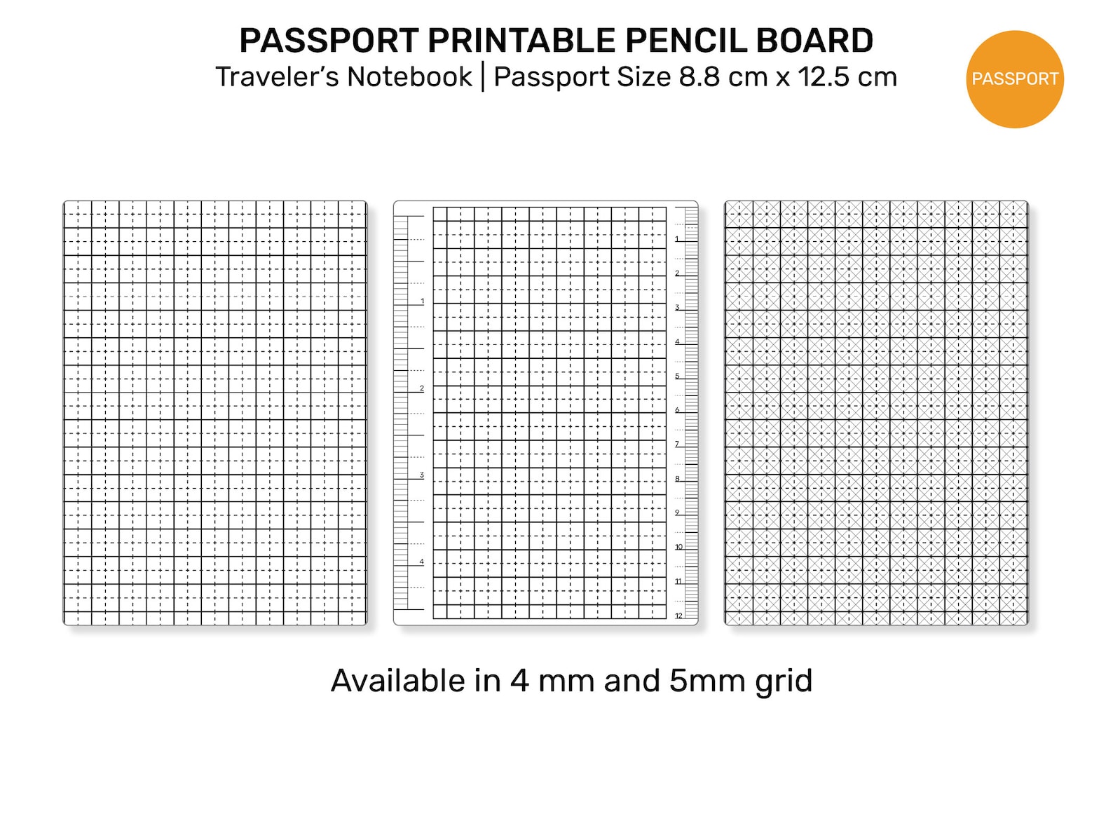 TN Passport PENCIL BOARD Printable Grid Shitajiki 下敷きunder-sheet A03 - Etsy