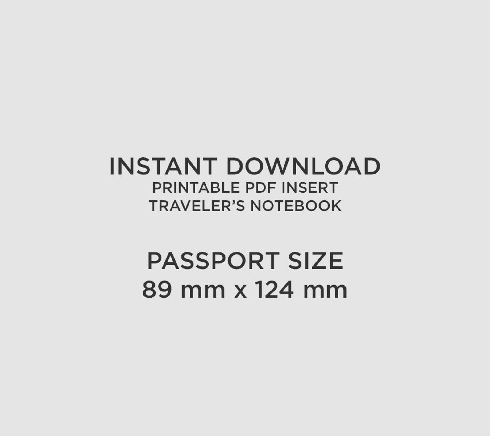 Traveler's Notebook Printable Passport Size Classic Grid - Etsy