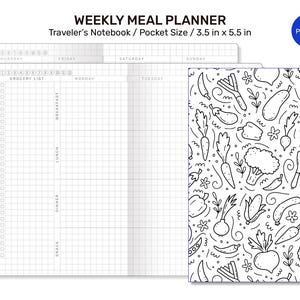 TN Pocket WEEKLY MEAL Planner Printable Traveler's Notebook Insert - Etsy