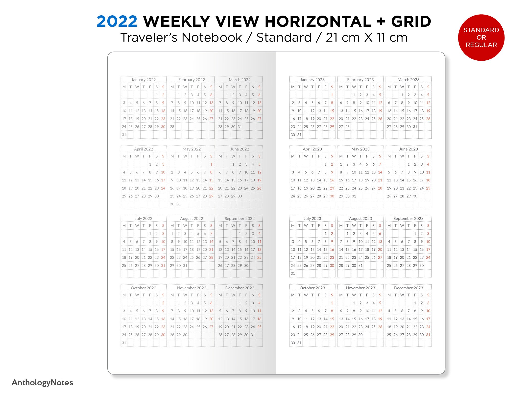 Paper TN 8 Insert Horizontal Bundle Full Starter kit All Sizes PRINTED ...