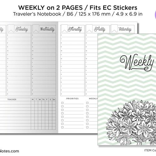 B6 DAILY View Schedule Traveler's Notebook Printable - Etsy