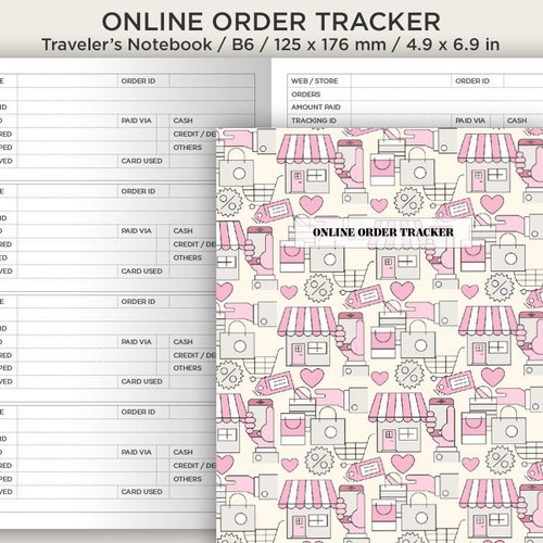 B6 Online Order Tracker Printable Insert Traveler's - Etsy