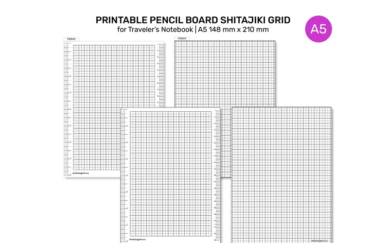 Printable A5 PENCIL BOARD for Traveler's Notebook GRID Shitajiki 下敷き - Etsy