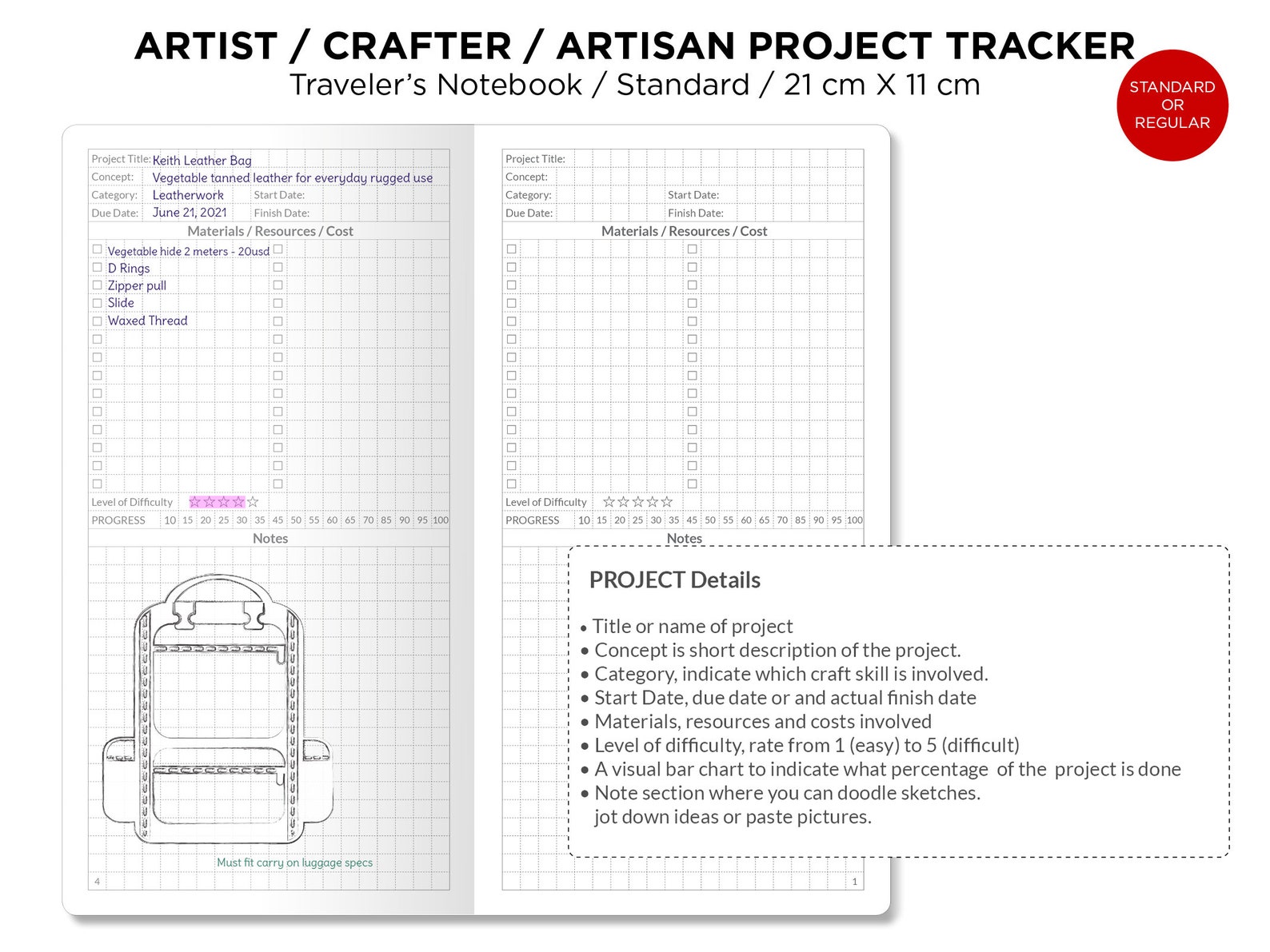 Maker's PROJECT TRACKER for Artists Crafters Artisans - Etsy