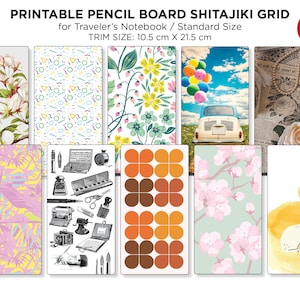 Printable PENCIL BOARD for Standard Traveler's Notebook GRID Shitajiki ...