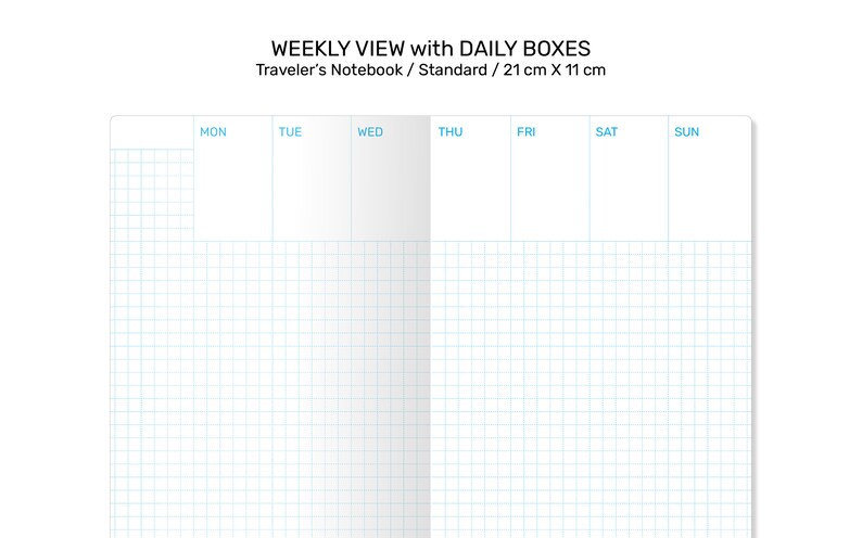 Weekly GRID With DAILY Boxes Grid Standard TN Printable Insert - Etsy