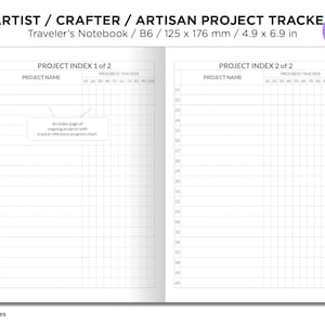 B6 Maker's PROJECT TRACKER for Artists Crafters Artisans Traveler's ...