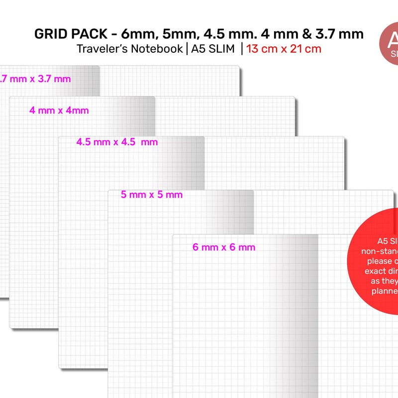 A5 Slim Graph Notebook - Etsy