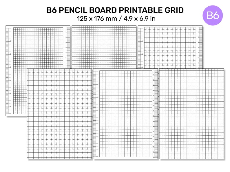 TN B6 PENCIL BOARD Printable Grid Shitajiki 下敷きunder-sheet Notebook ...
