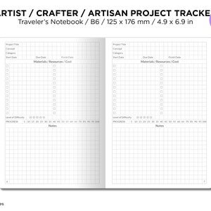 B6 Maker's PROJECT TRACKER for Artists Crafters Artisans Traveler's ...