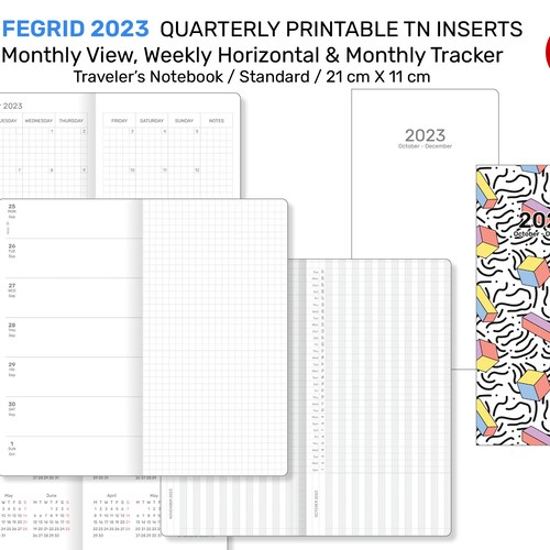Weekly View Traveler's Notebook Standard Printable Insert - Etsy