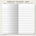 PERSONAL Monthly Tracker GRID Traveler's Notebook Printable Insert - Etsy