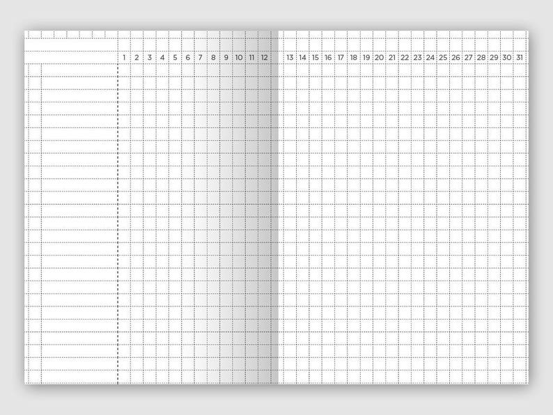 A6 Size Monthly Tracker Grid Printable Traveler's | Etsy