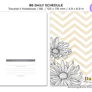 B6 DAILY View Schedule Traveler's Notebook Printable Insert - Do1p ...