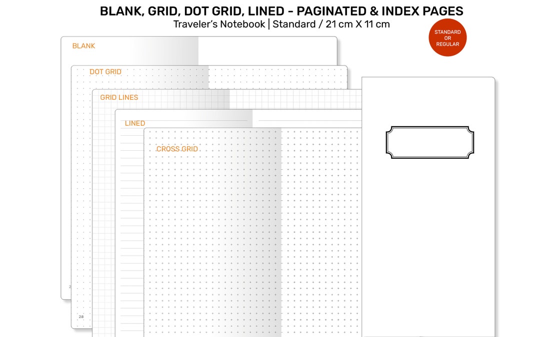 TN STANDARD Bundle SET - Blank, Grid, Dot Grid, Lined, Classic Grid ...