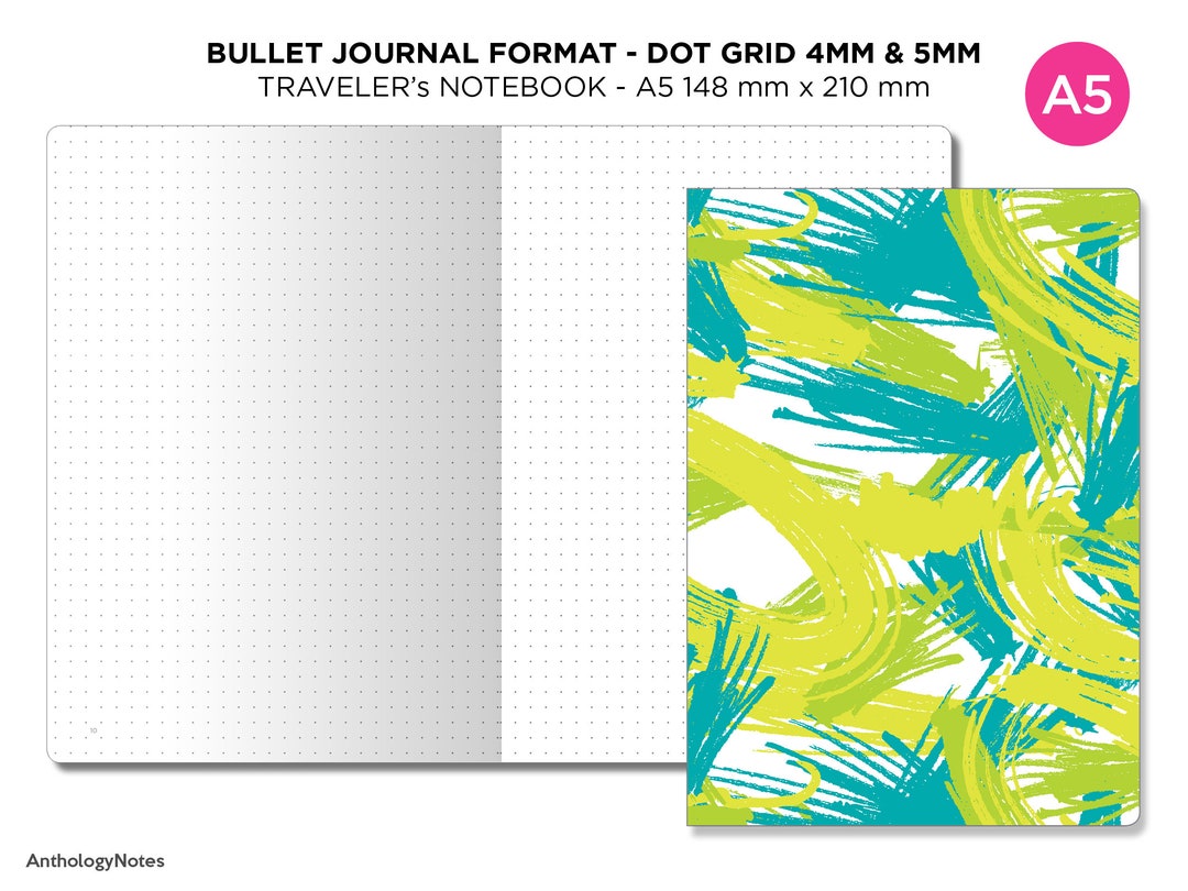 DOT GRID - Traveler's Notebook A5 - Bu Jo Format - Numbered Pages, Key ...