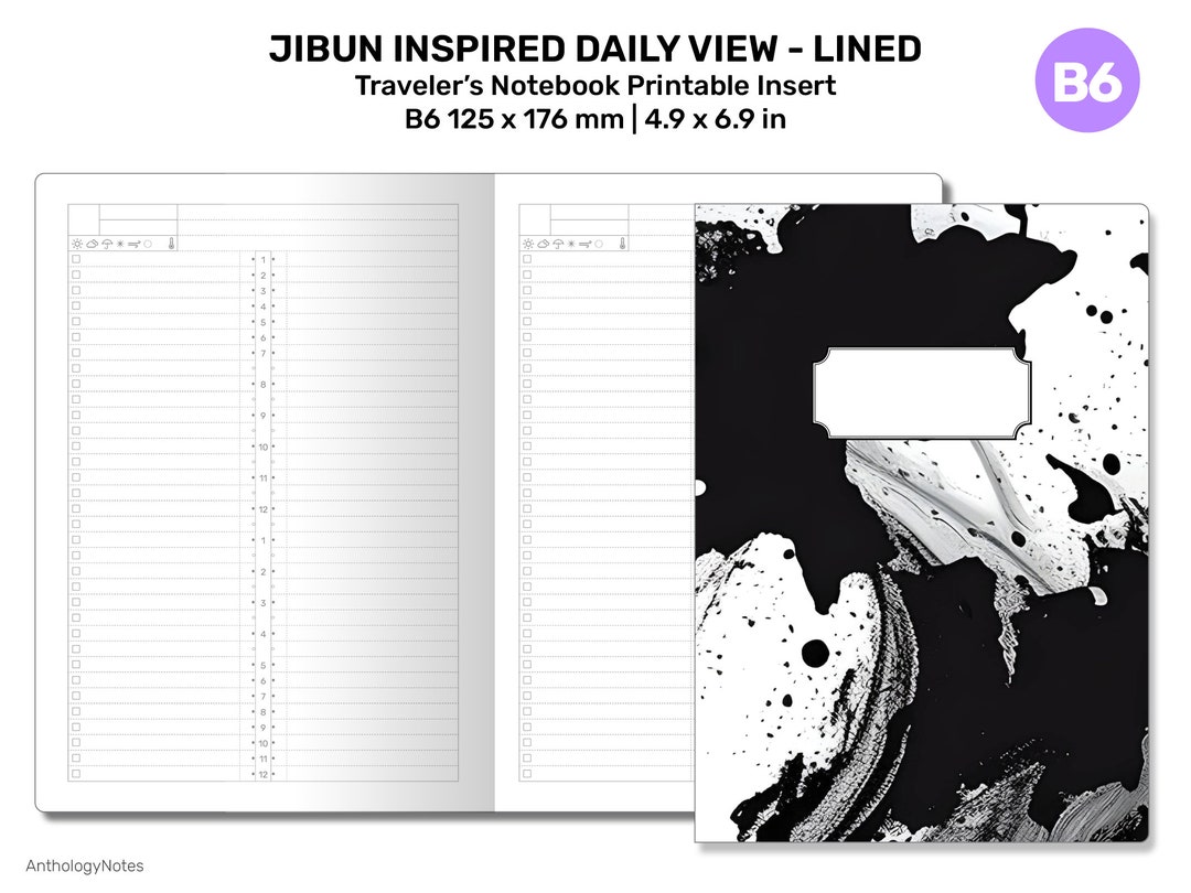 B6 Daily Jibun-inspired Printable Traveler's Notebook Insert Minimalist ...