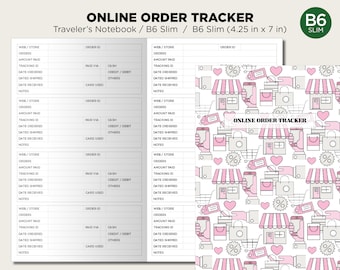 B6 Online Order Tracker Printable Insert Traveler's | Etsy