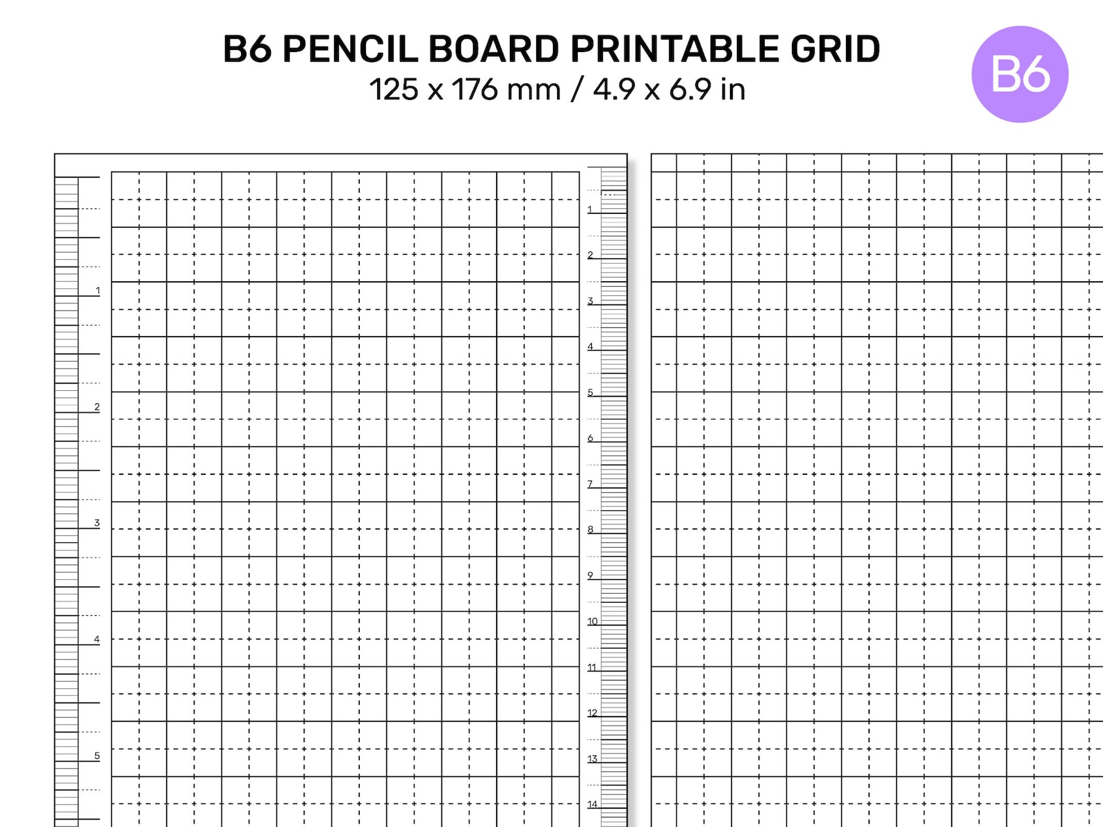 TN B6 PENCIL BOARD Printable Grid Shitajiki 下敷きunder-sheet - Etsy