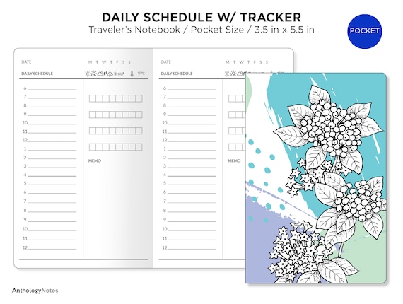 TN POCKET Daily Schedule With Tracker Printable Traveler's | Etsy