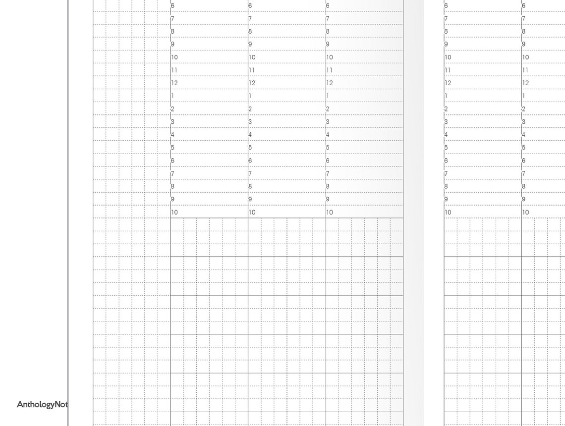 Weekly Schedule Lined Vertical With GRID for Notes - Etsy