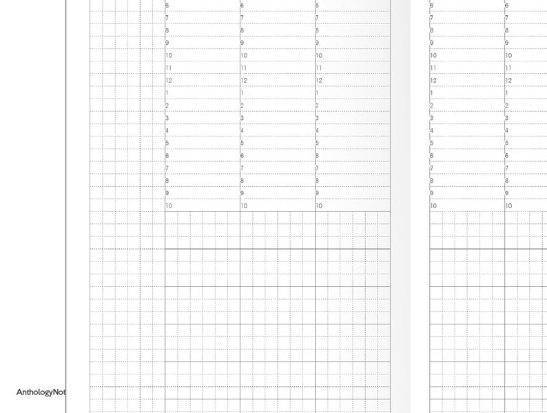 Weekly Schedule Lined Vertical With GRID for Notes - Etsy