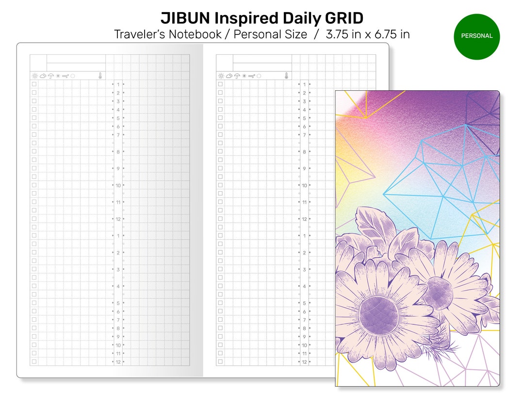 Personal TN Jibun-inspired Daily GRID Printable Insert Refill Traveler ...