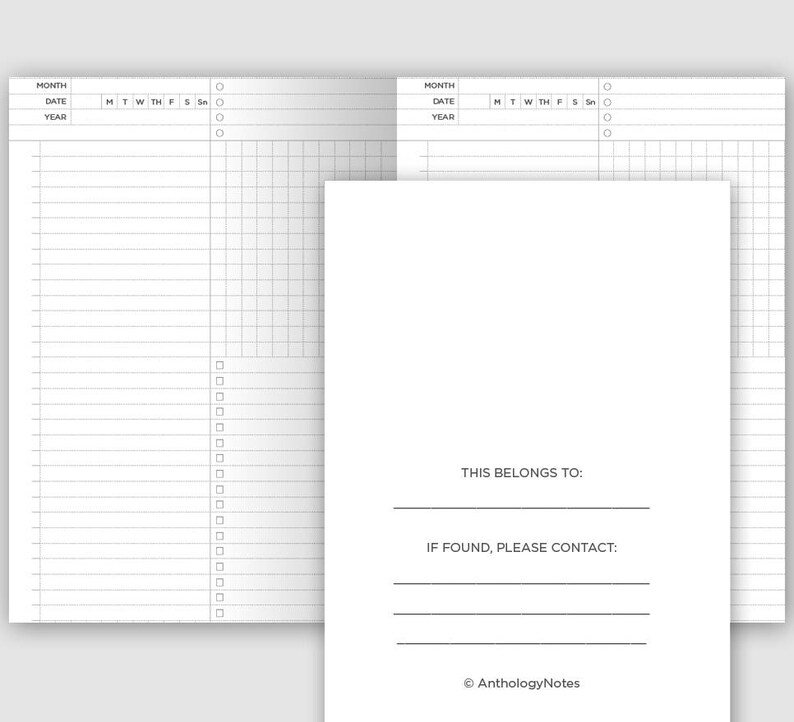 B6 DAILY View Schedule Traveler's Notebook Printable | Etsy